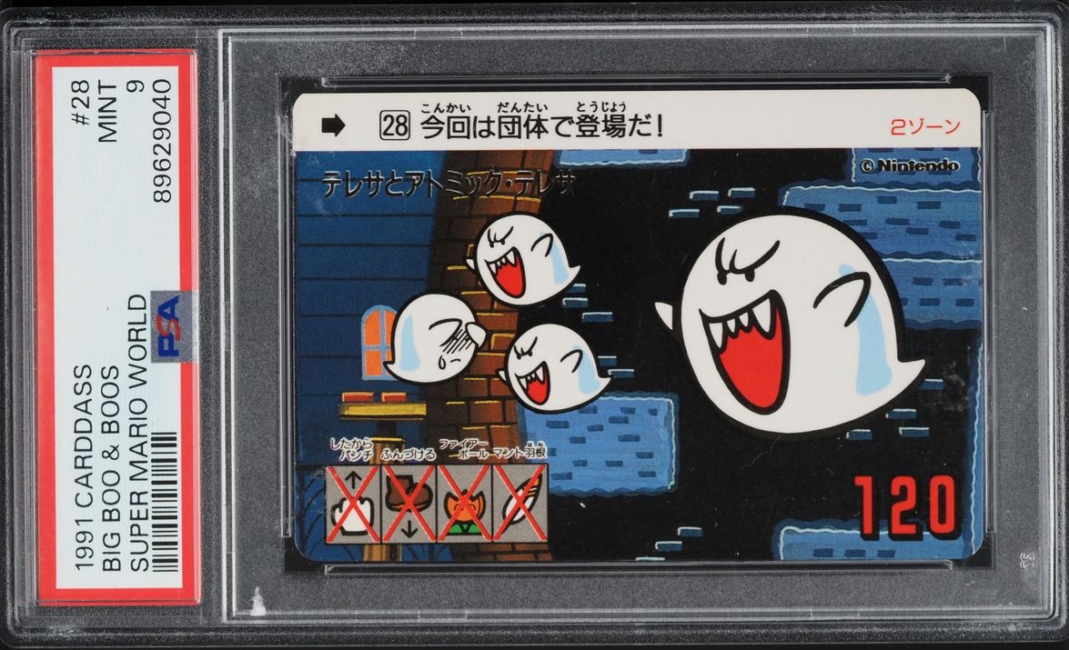 1991 Carddass Super Mario World Big Boo & Boos #28 PSA 9 MINT on ...