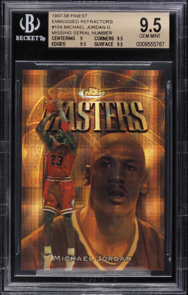 1997 Finest Embossed Gold Refractor Michael Jordan NO SERIAL DIE CUT BGS 9.5 on Fanatics Collect