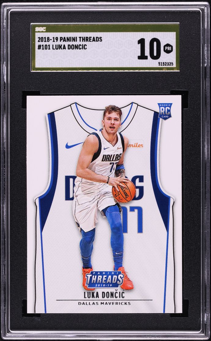 2018 Panini Threads Luka Doncic ROOKIE #101 SGC 10 PRISTINE, GOLD LABEL ...