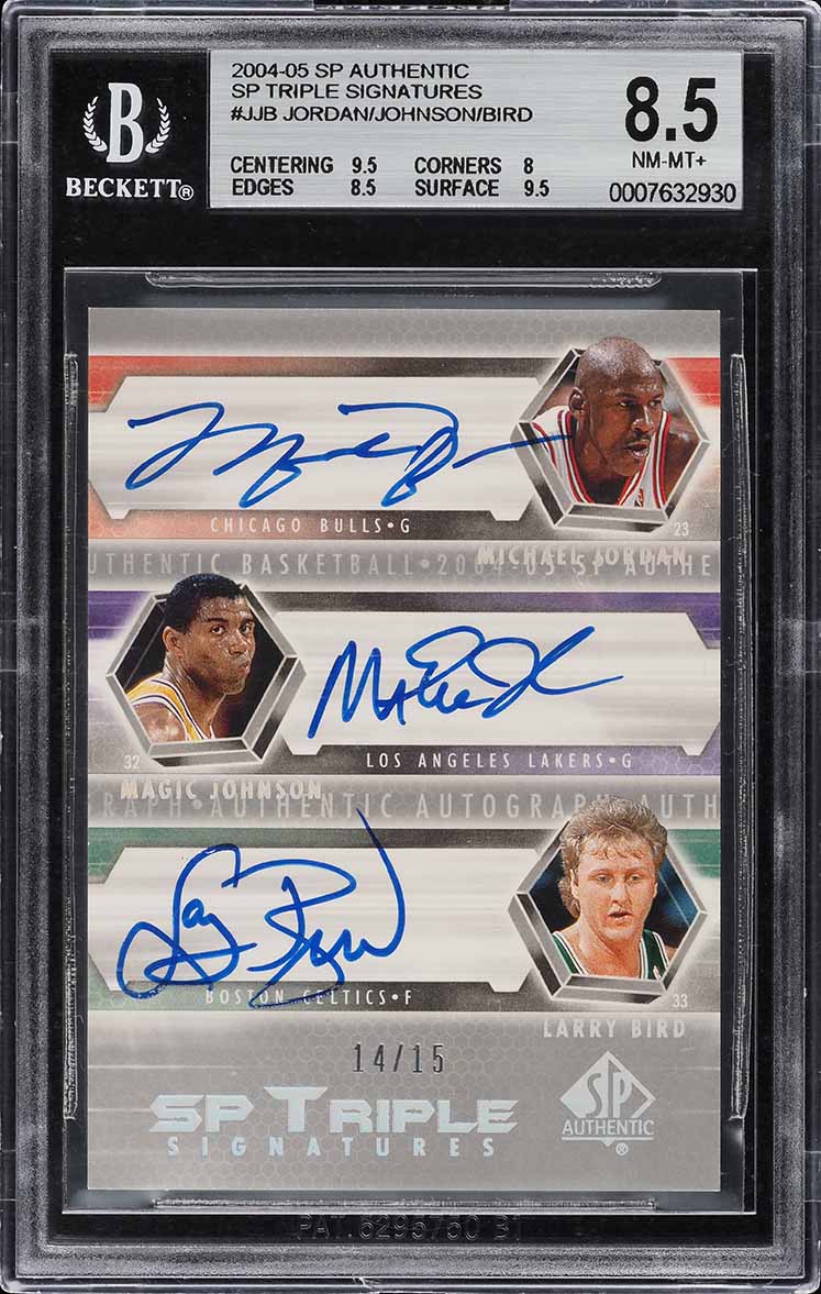 2004 SP Authentic Sign Michael Jordan Magic Johnson Larry Bird AUTO /15 ...