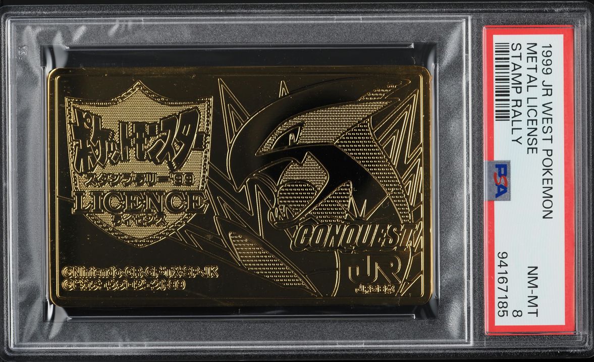1999 Pokemon Japanese Jr West Stamp Rally Metal License PSA 8 NM-MT on ...