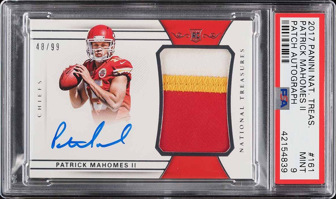 2017 National Treasures Patrick Mahomes II ROOKIE PATCH AUTO /99 #161 ...