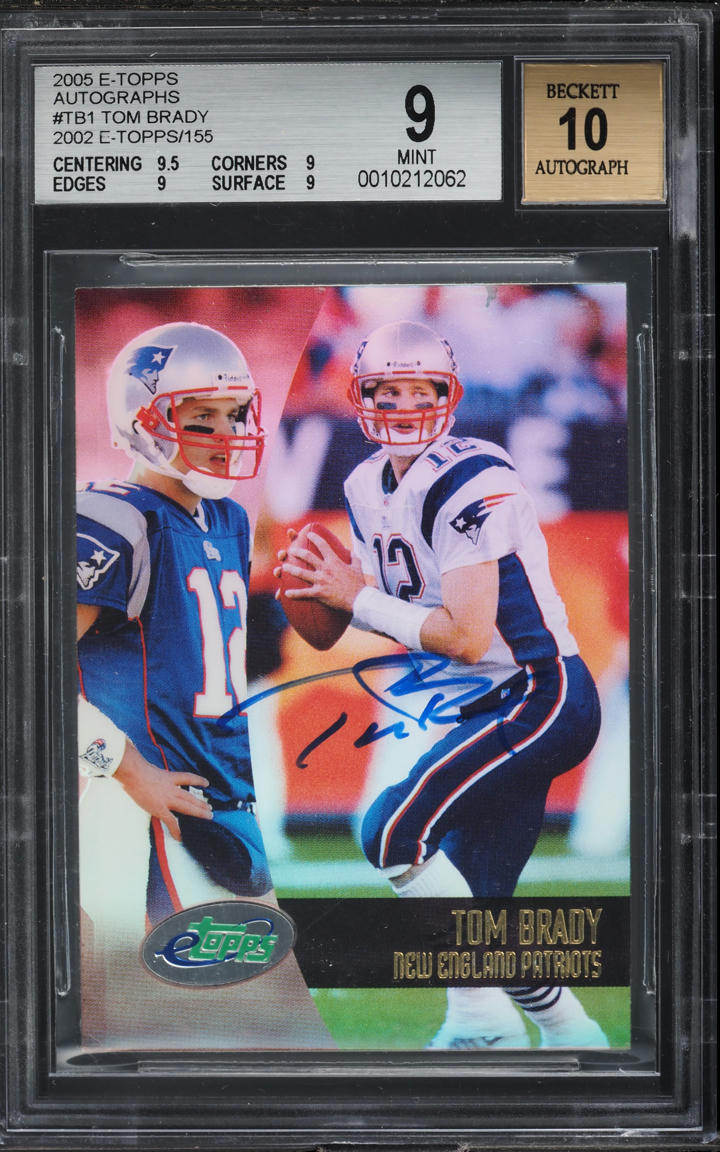 2005 eTopps Football '02 Tom Brady AUTO #1 BGS 9 MINT on Fanatics Collect