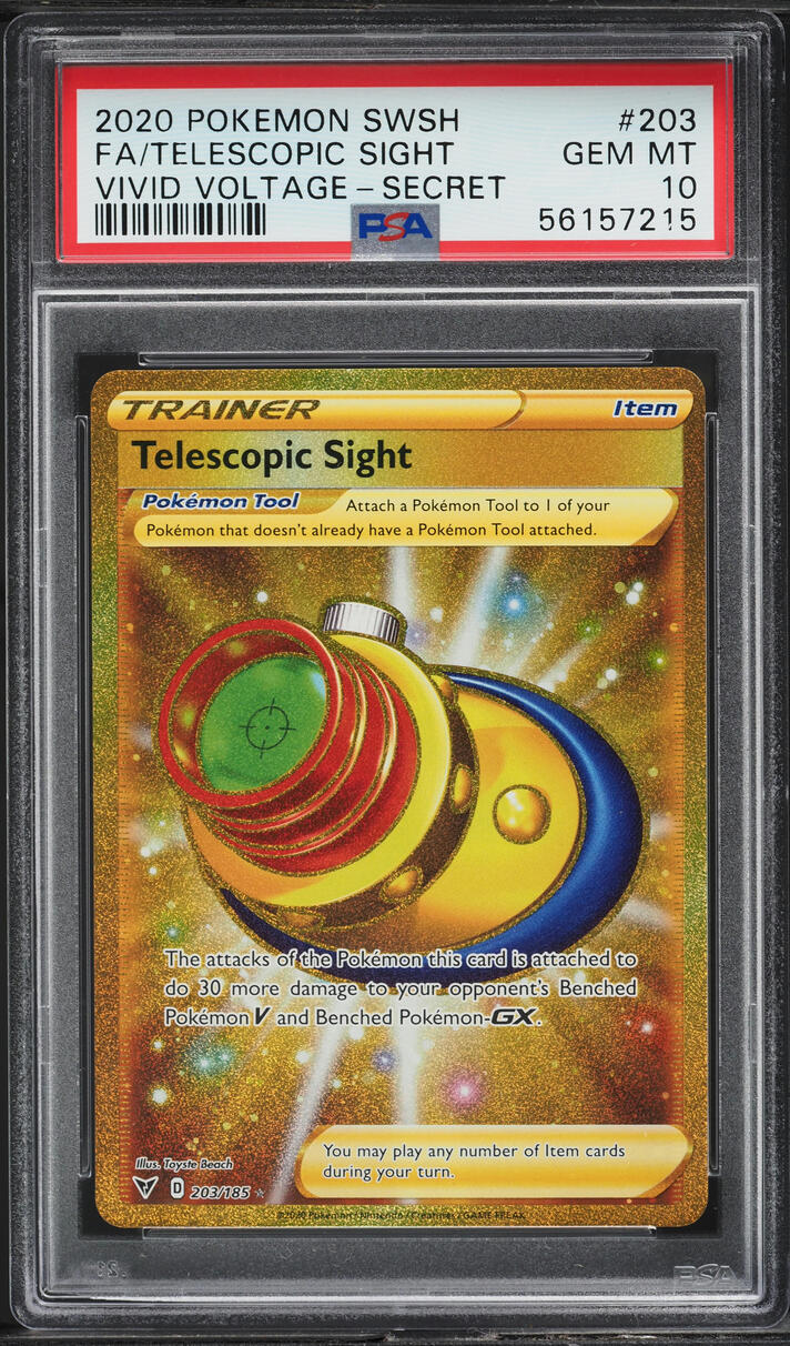 2020 Pokemon SWSH Vivid Voltage Hyper Rare Telescopic Sight #203 PSA 10 ...