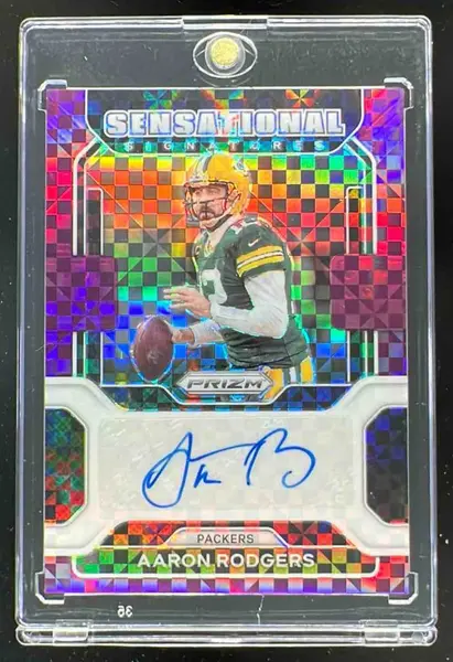 2021 Panini Prizm Sensational Signatures Purple Power Aaron Rodgers ...