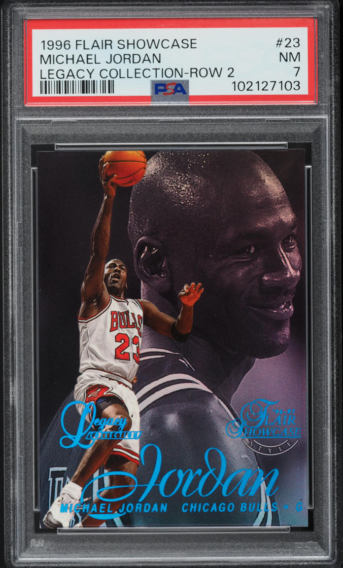 1996 Flair Showcase Legacy Collection Row 2 Michael Jordan /150 #23 PSA 7 NRMT on Fanatics Collect