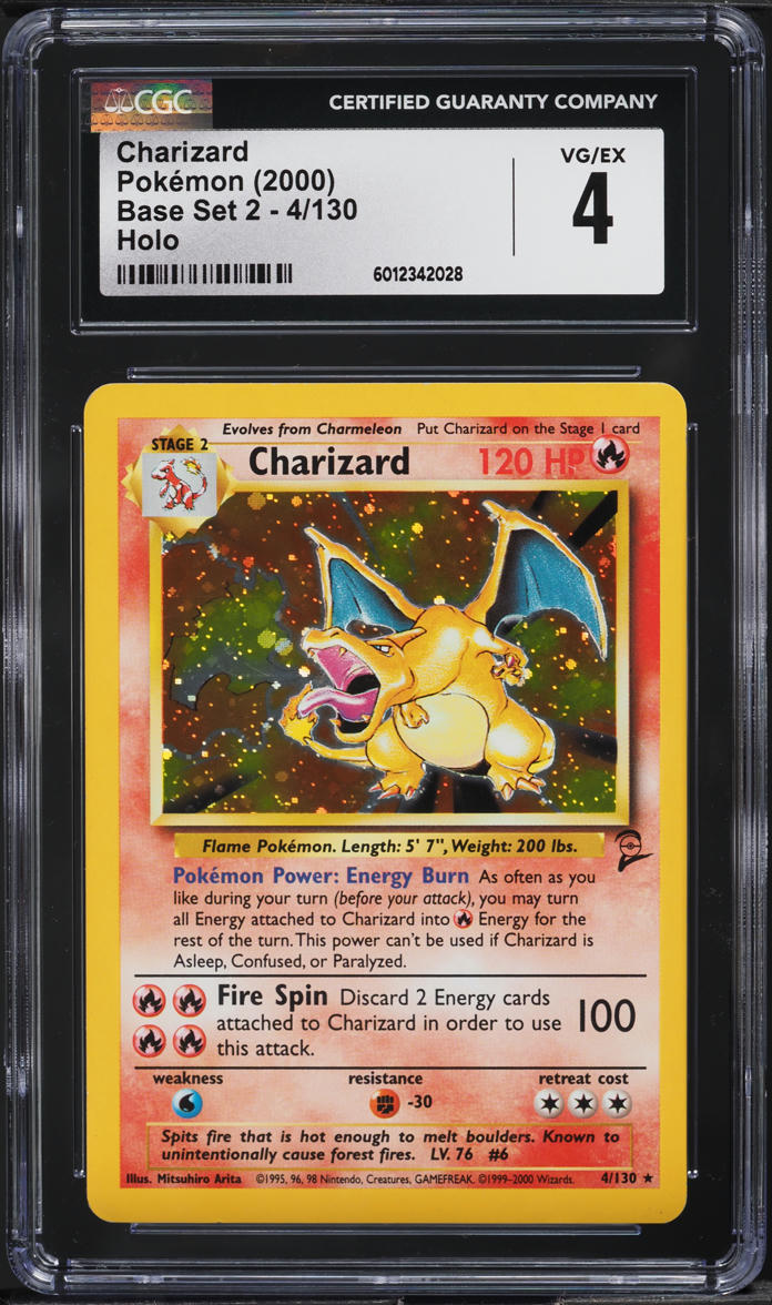 2000 Pokemon Base Set 2 Holo Charizard #4 CGC 4 VGEX on Fanatics Collect