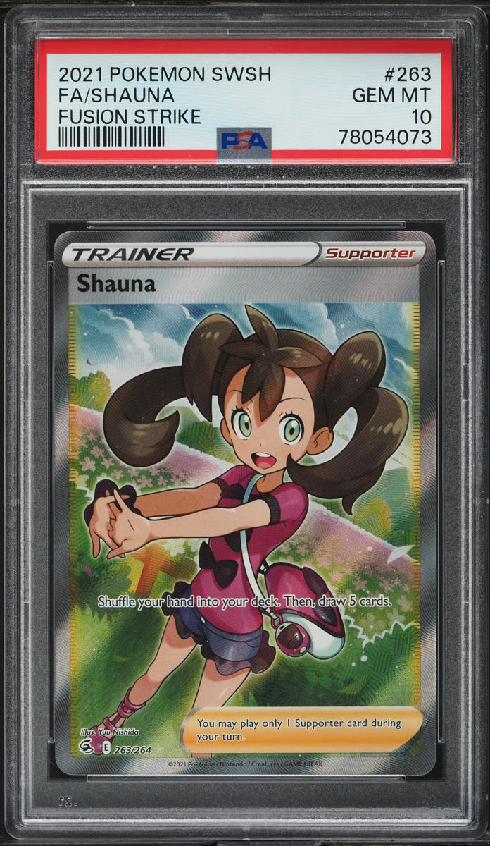 2021 Pokemon Sword & Shield Fusion Strike Full Art Shauna #263 PSA 10 GEM MINT on Fanatics Collect