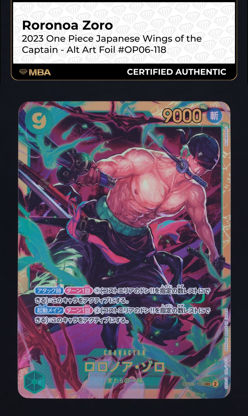 2023 One Piece Japanese Wings Of The Captain Alt Art Foil Roronoa Zoro ...