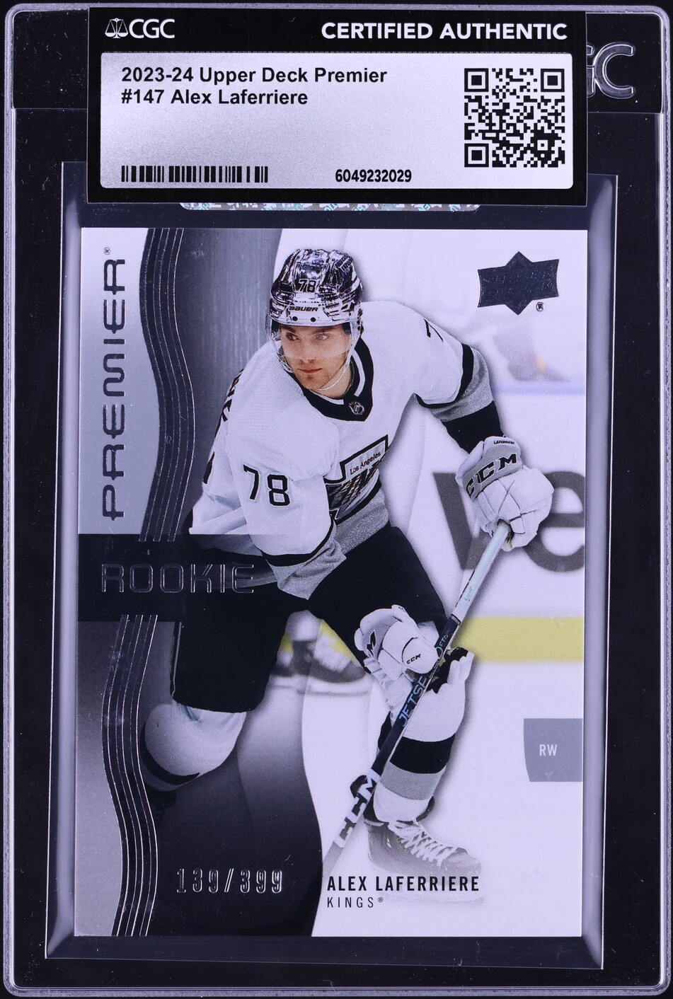 2023 Upper Deck Premier Alex Laferriere ROOKIE /399 #147 CGC AUTH on ...
