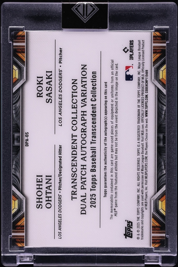 2025 Topps Transcendent Collection Emerald Shohei Ohtani Roki Sasaki RC ...