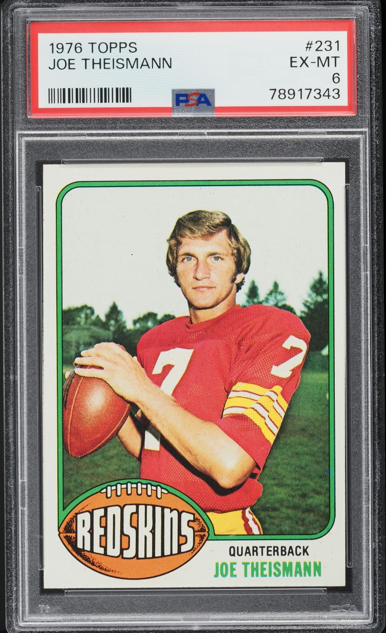 1976 Topps Football Joe Theismann #231 PSA 6 EXMT on Fanatics Collect