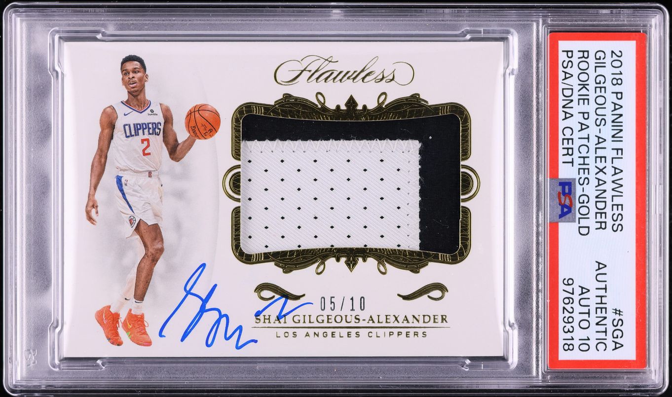 2018 Flawless Gold Shai Gilgeous-Alexander RC PATCH AUTO DNA 10 /10 PSA AUTH on Fanatics Collect