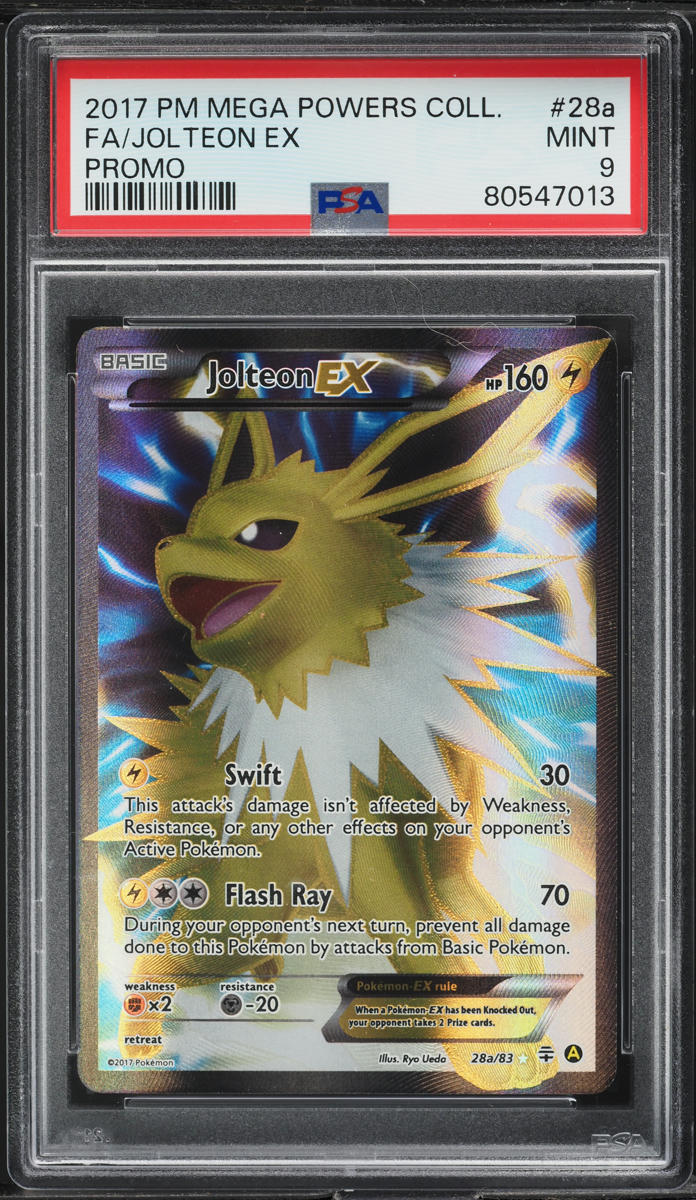 2017 Pokemon XY Mega Powers Collection Promo Full Art Jolteon EX #28a PSA 9 MINT on Fanatics Collect
