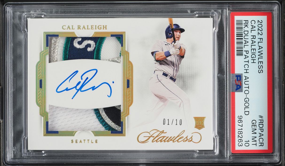 2022 Panini Flawless Gold Cal Raleigh ROOKIE PATCH AUTO 1/10 #RDPA-CR ...