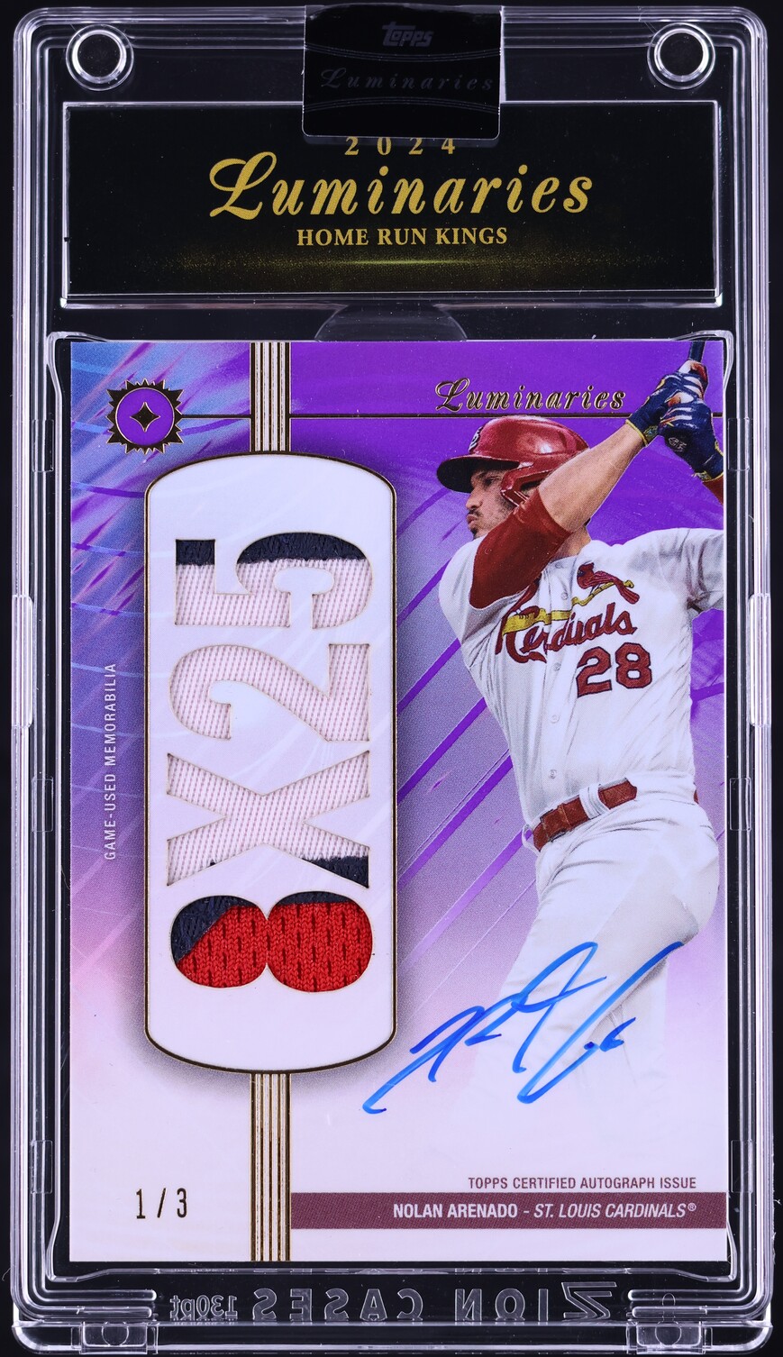 2024 Topps Luminaries Home Run Kings Purple Nolan Arenado PATCH AUTO 1/ ...