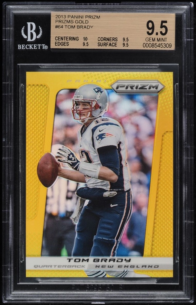 2013 Panini Prizm Gold Prizms Tom Brady /10 #64 BGS 9.5 GEM MINT on ...