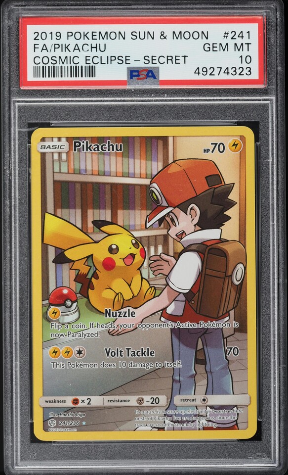 2019 Pokemon SM Cosmic Eclipse Character Art Pikachu #241 PSA 10 GEM ...