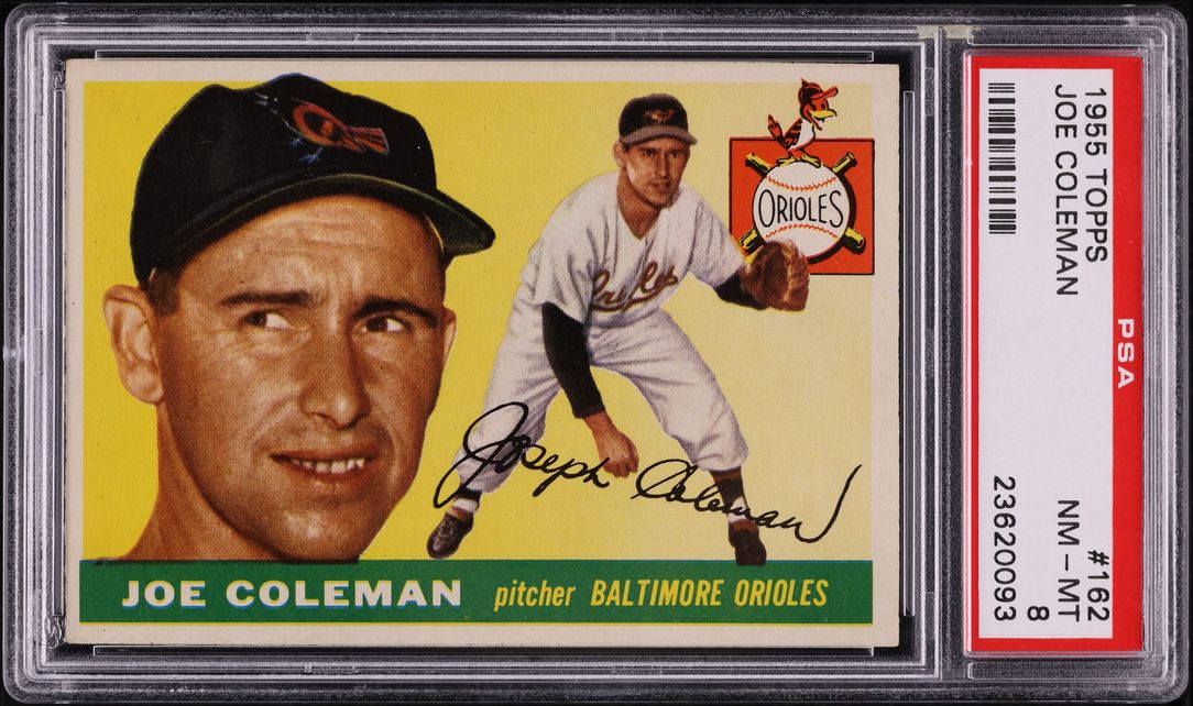 1955 Topps Joe Coleman #162 PSA 8 NM-MT on Fanatics Collect