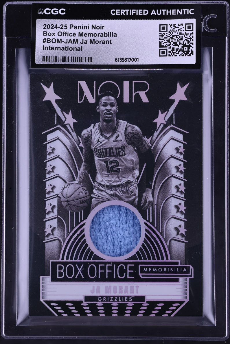 2024 Panini Noir Box Office International Ja Morant PATCH /20 #BOM-JAM ...