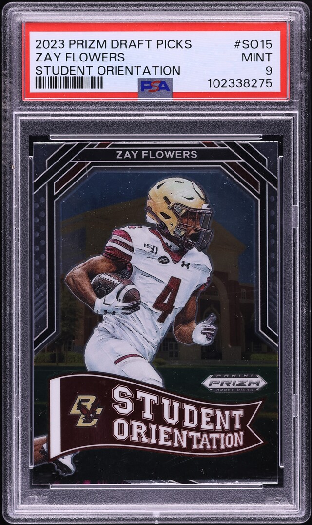 2023 Panini Prizm Draft Picks Student Orientation Zay Flowers ROOKIE #SO15 PSA 9 on Fanatics Collect