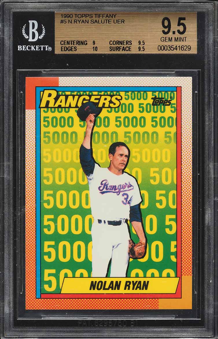 1990 Topps Tiffany Rangers Nolan Ryan #5 BGS 9.5 GEM MINT on Fanatics ...