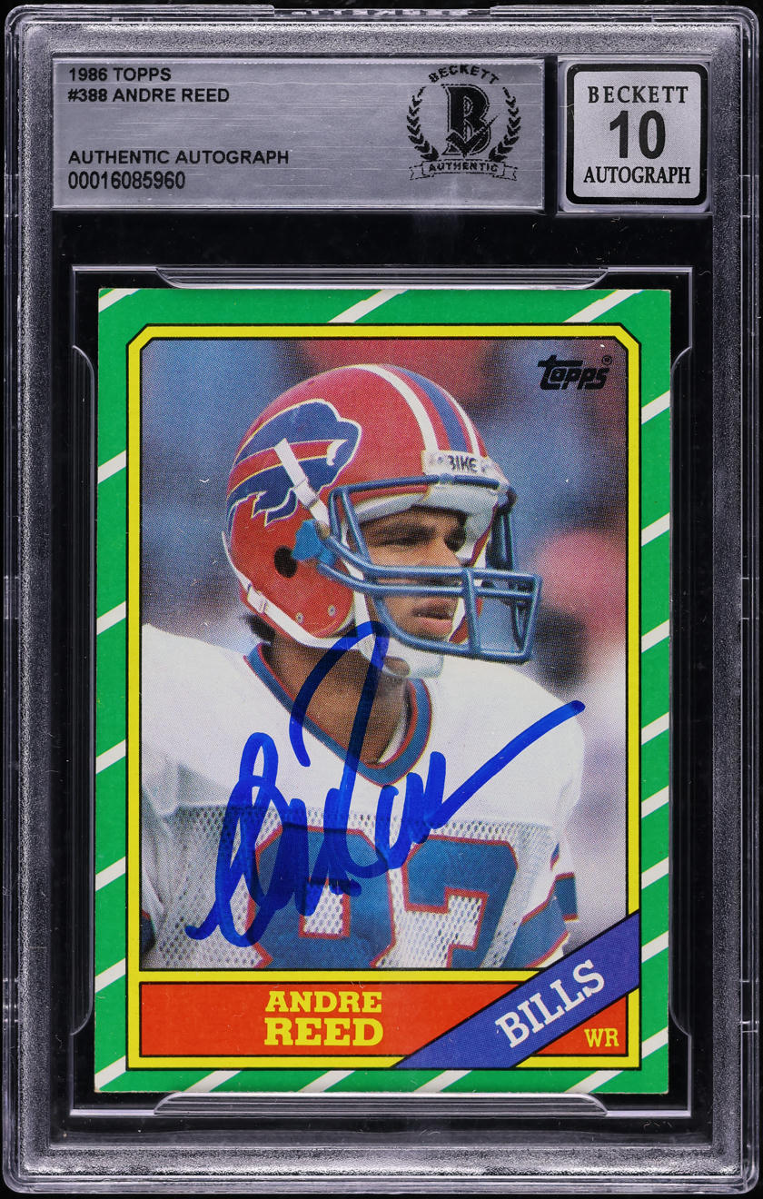 1986 Topps Football Andre Reed ROOKIE #388 BAS BGS AUTH on Fanatics Collect
