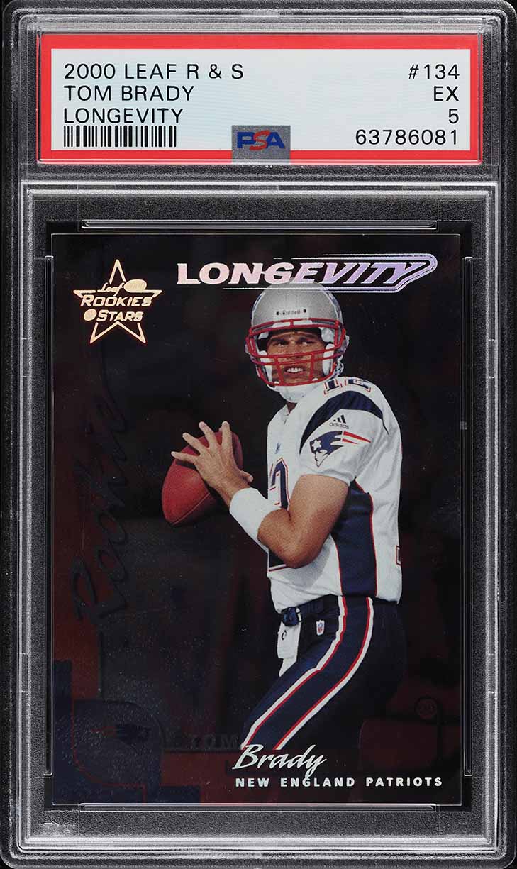 2000 Leaf Rookies & Stars Longevity Tom Brady ROOKIE /30 #134 PSA 5 EX ...