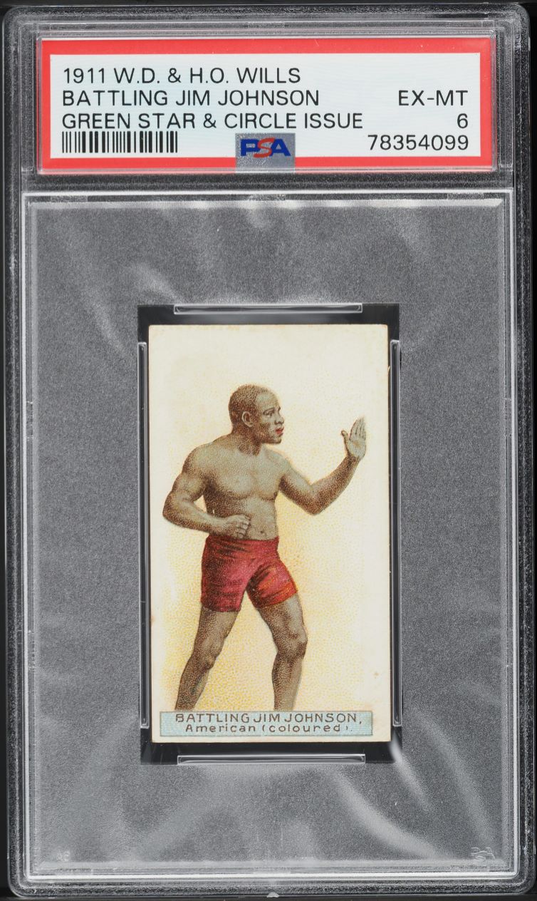 1911 W.D. & H.O. Wills Green Star & Circle Issue Battling Jim Johnson PSA 6 EXMT on Fanatics Collect