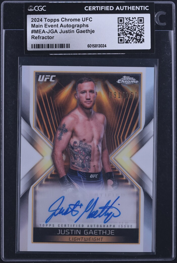 2024 Topps Chrome UFC Refractor Justin Gaethje AUTO /150 #MEA-JGA CGC ...