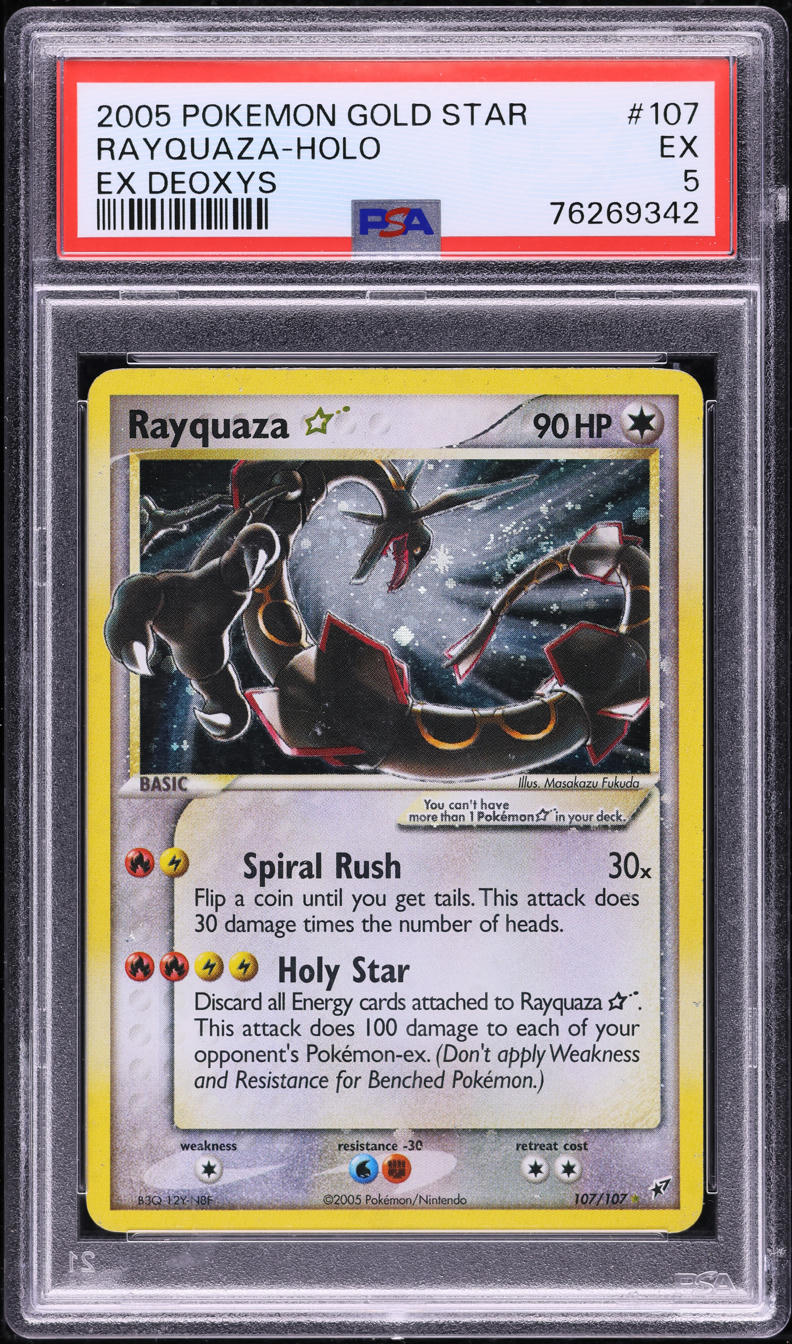 2005 Pokemon EX Deoxys Holo Rayquaza Gold Star #107 PSA 5 EX on ...