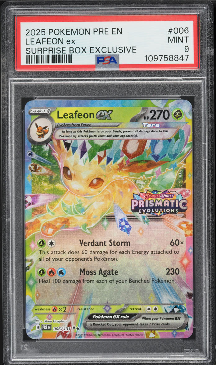 2025 Pokemon SV Prismatic Evolutions Surprise Box Exclusive Leafeon ex ...