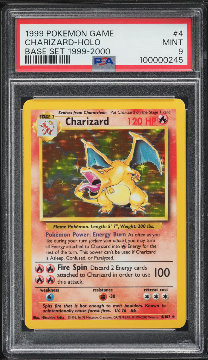 1999-2000 Pokemon Base Set Holo Charizard #4 PSA 9 MINT on Fanatics Collect
