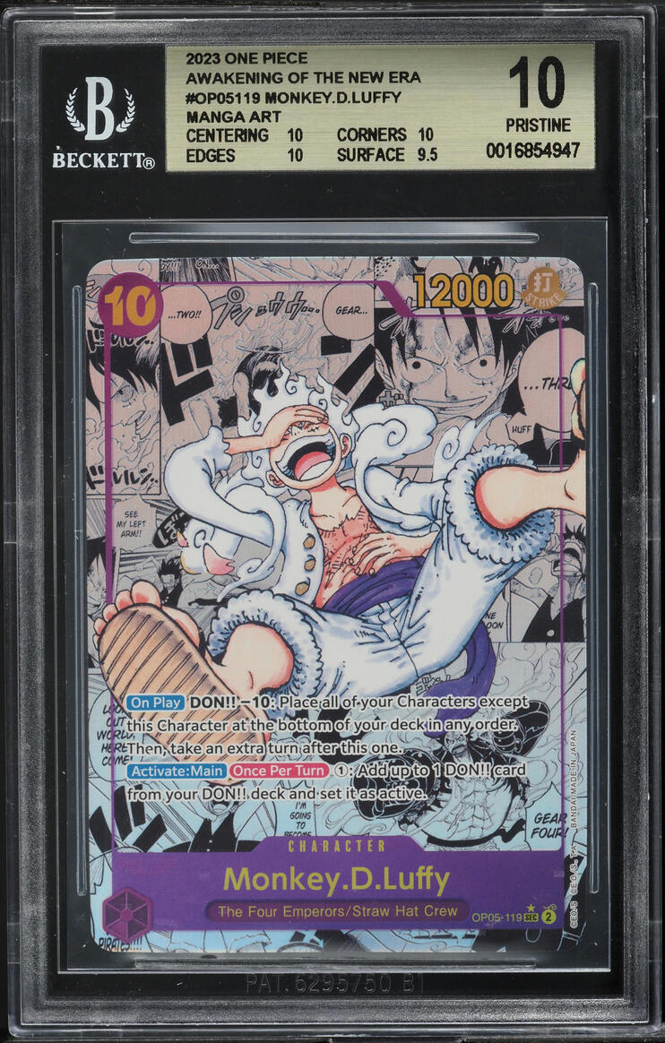 2023 One Piece Awakening Of The New Era Alt Art Monkey D. Luffy BGS 10 ...