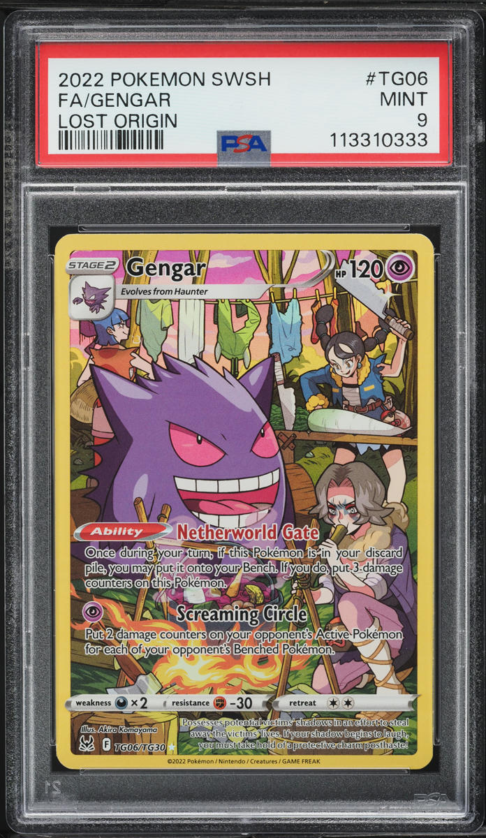 2022 Pokemon Sword & Shield Lost Origin Full Art Gengar #TG06 PSA 9 ...