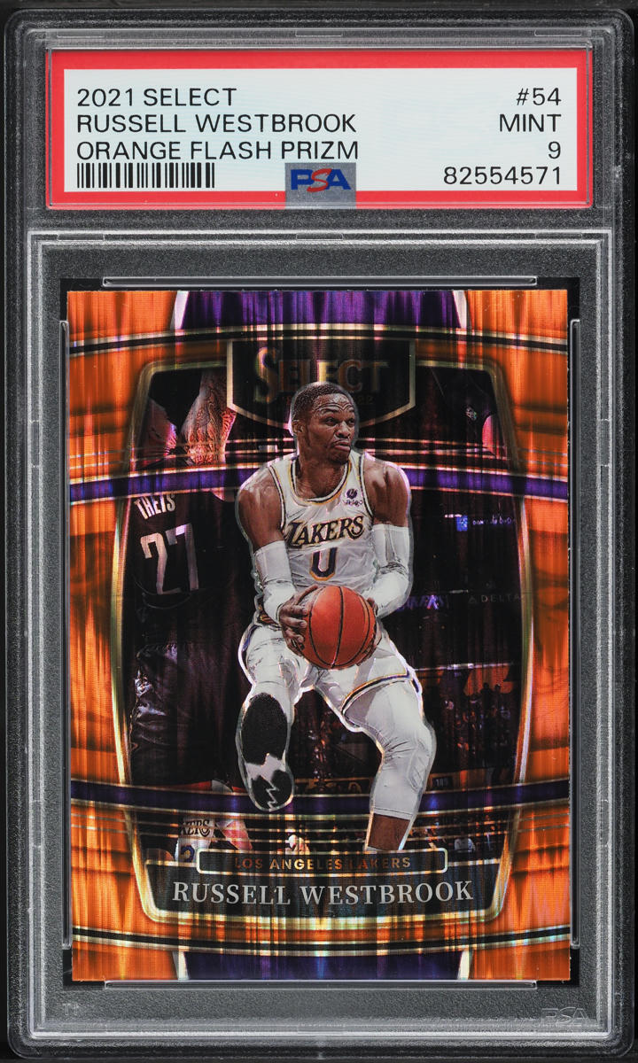2021 Select Concourse Orange Flash Prizm Russell Westbrook #54 PSA 9 ...