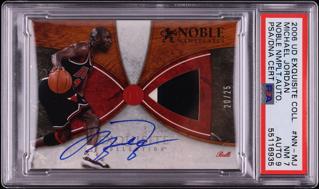 2006 Exquisite Collection Nameplates Michael Jordan PATCH AUTO DNA 9 / ...
