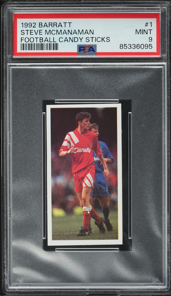 1992 Barratt Football Candy Sticks Steve McManaman ROOKIE #1 PSA 9 MINT ...
