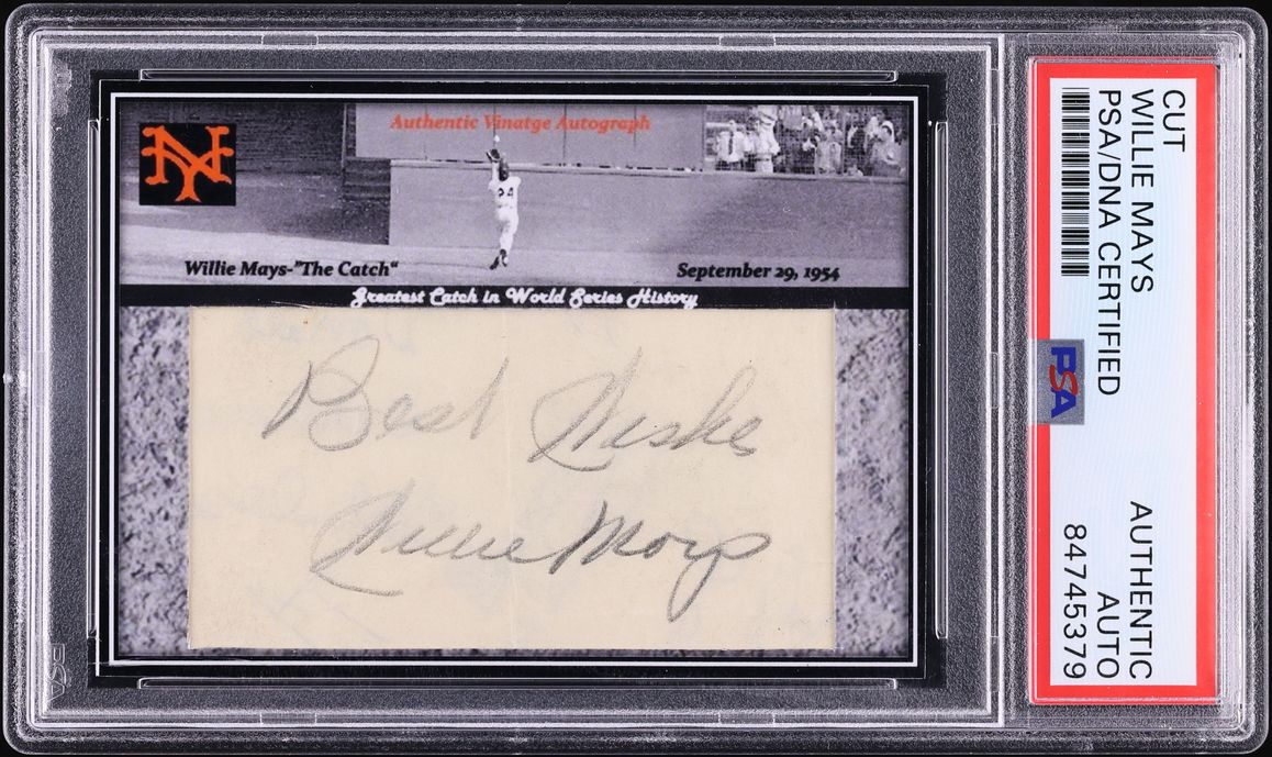 Willie Mays Signed Autographed Cut AUTO PSA/DNA AUTH on Fanatics Collect