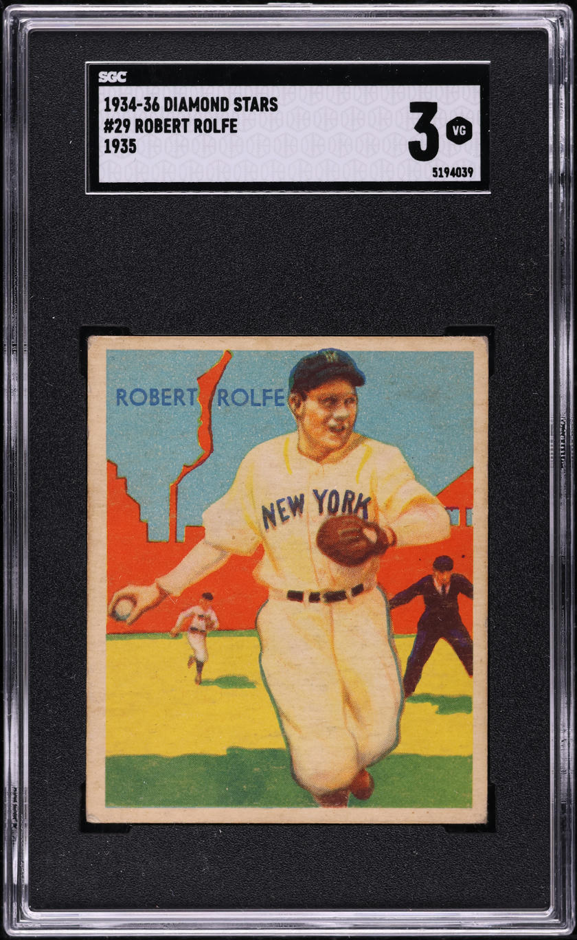 1935 Diamond Stars Robert Rolfe #29 SGC 3 VG on Fanatics Collect