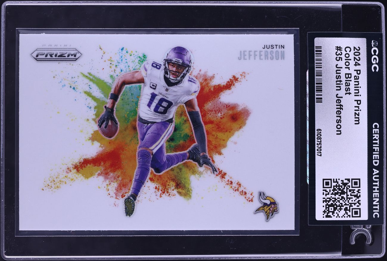 2024 Panini Prizm Color Blast Justin Jefferson #35 CGC AUTH on Fanatics ...