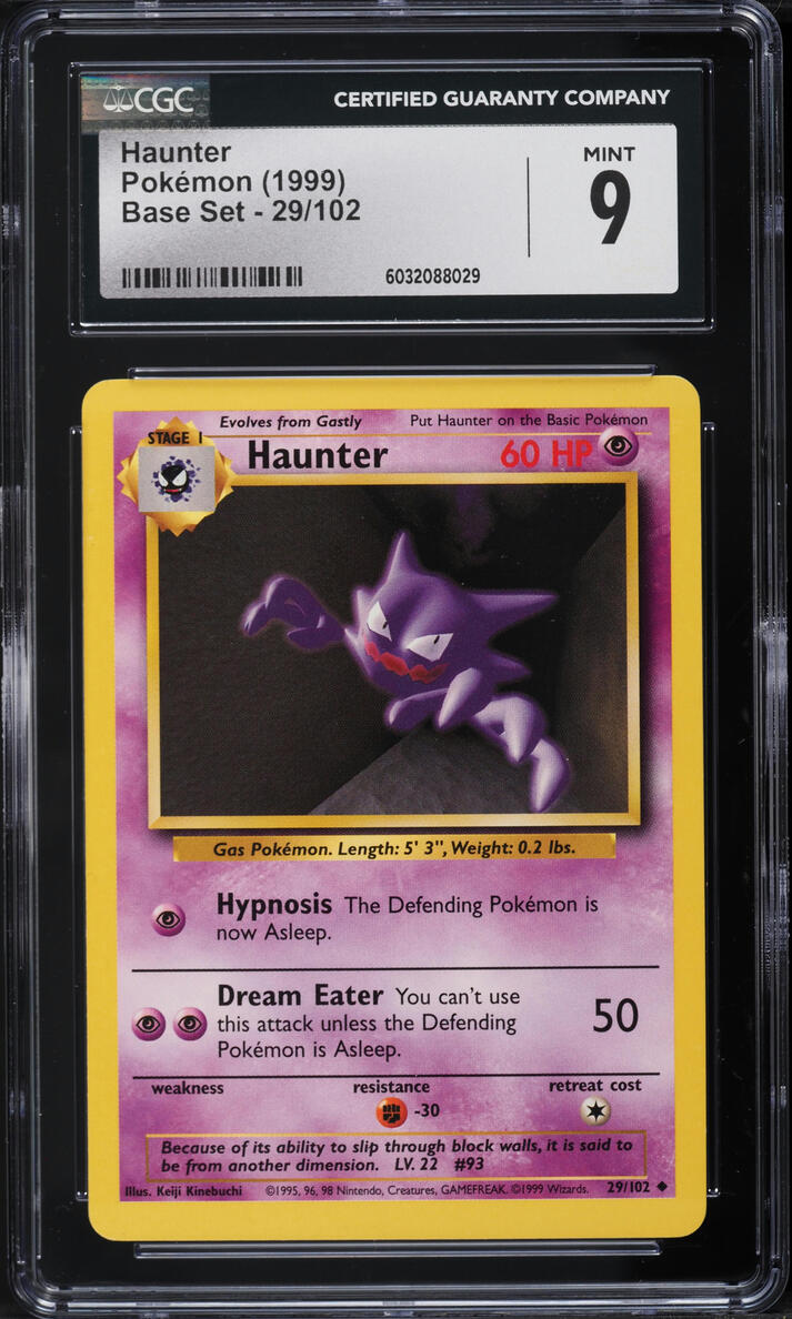 1999 Pokemon Base Set Haunter #29 CGC 9 MINT on Fanatics Collect