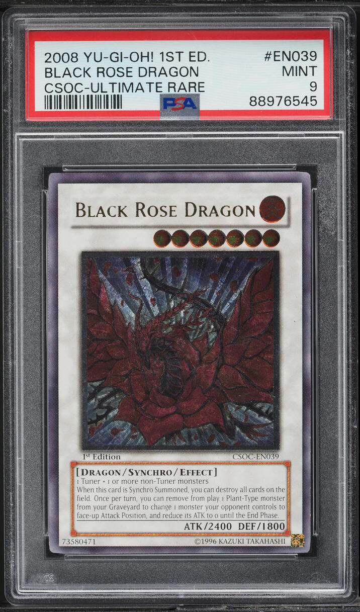 2008 Yu-Gi-Oh! CSOC 1st Ed Ultimate Rare Black Rose Dragon #CSOC-EN039 PSA 9 on Fanatics Collect