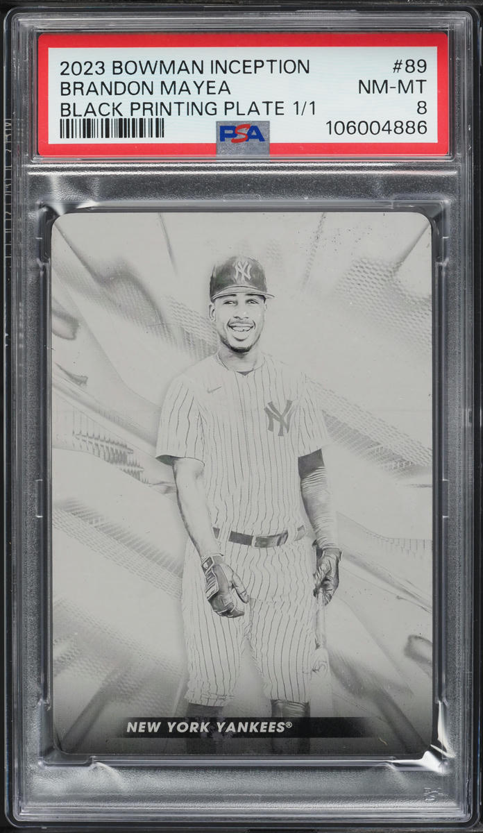 2023 Bowman Inception Black Printing Plate Brandon Mayea PROSPECT 1/1 ...