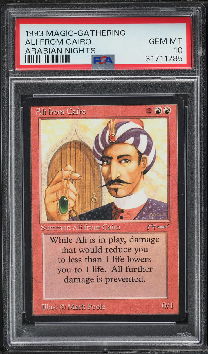 1993 Magic The Gathering MTG Arabian Nights Ali From Cairo PSA 10 GEM MINT on Fanatics Collect