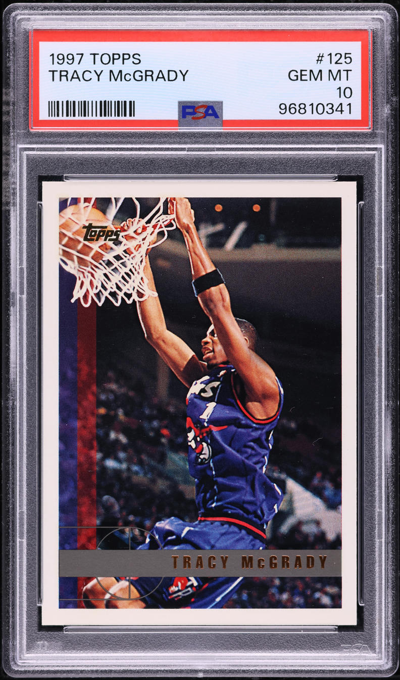 1997 Topps Basketball Tracy McGrady ROOKIE #125 PSA 10 GEM MINT on ...