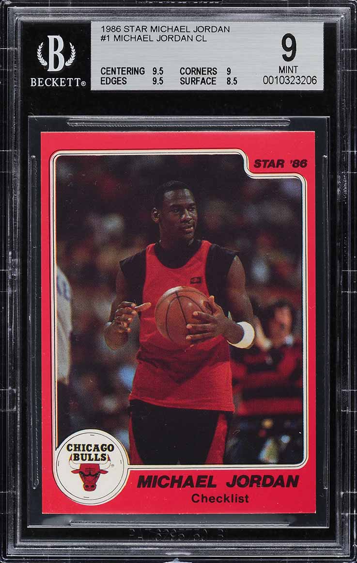 1986 Star MJ Michael Jordan ROOKIE #1 BGS 9 MINT on Fanatics Collect