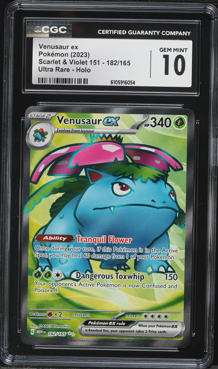 2023 Pokemon Scarlet & Violet 151 Full Art Venusaur ex #182 CGC 10 GEM ...