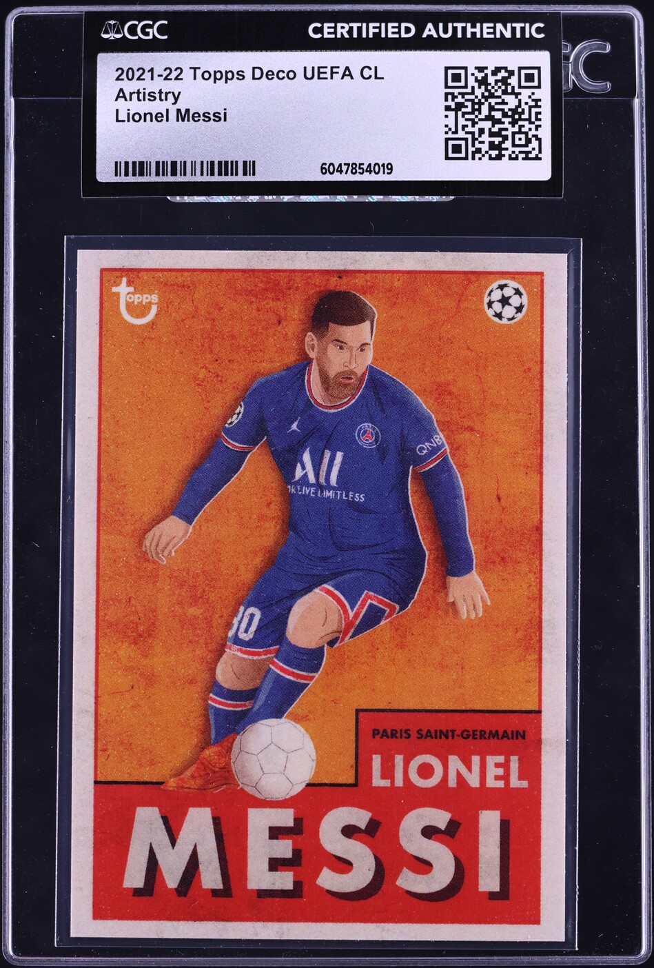 2021 Topps Deco UEFA Champions League Artistry Lionel Messi CGC AUTH on ...