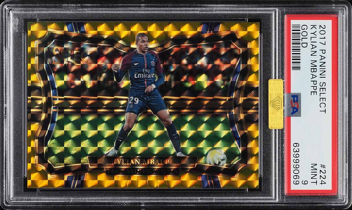 2017 Select Gold Prizm Kylian Mbappe ROOKIE /10 #224 MBA PSA 9 MINT on ...